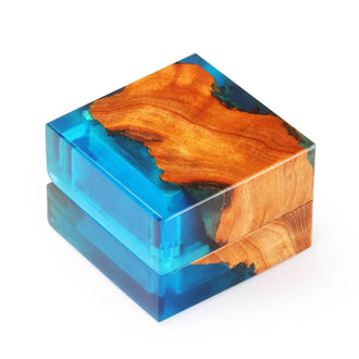 Ring Box for Proposal, Wood and Resin Engagement Ring Box Handmade Wooden Resin Ring Box for ...